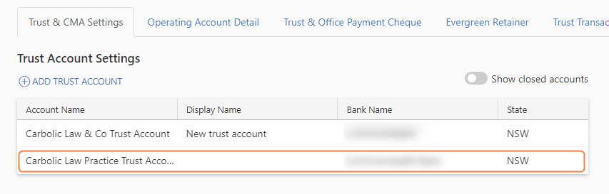 Managing multiple trust accounts – Smokeball Support Hub