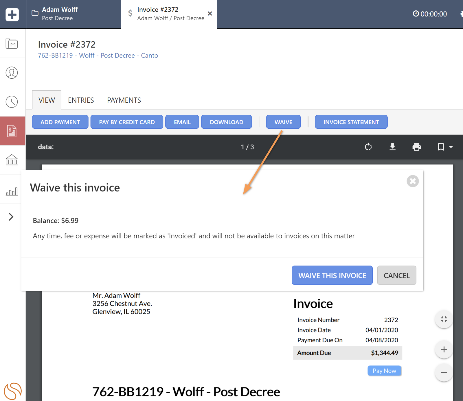 Remove interest from an invoice – Smokeball Support Hub