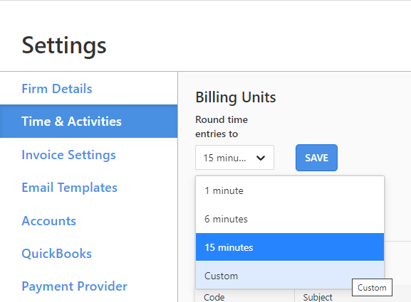 Change billing increments for time and fee entries – Smokeball Support Hub