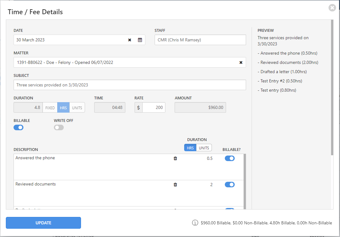 Grouped AutoTime Entries Best Practices – Smokeball Support Hub