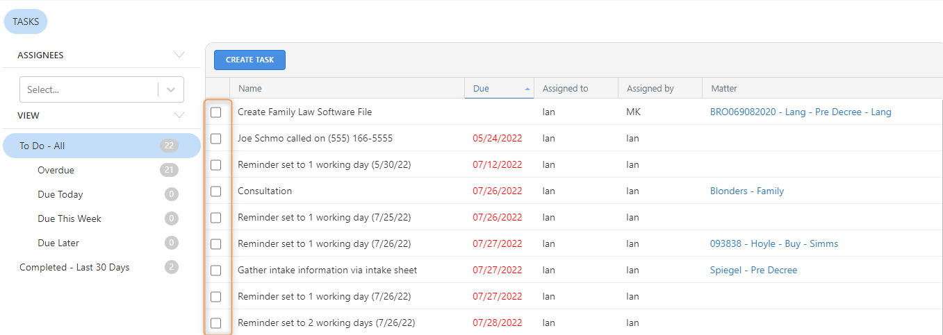 Tasks – Smokeball Support Hub