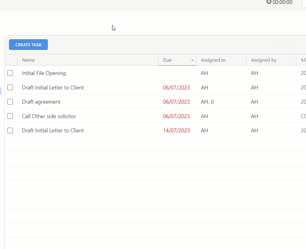 Create tasks – Smokeball Support Hub