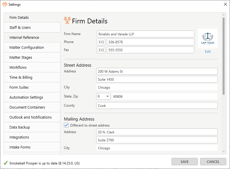 Access Smokeball Settings – Smokeball Support Hub