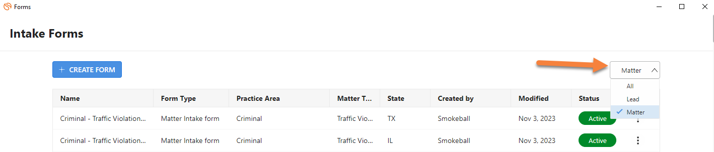 Create a custom intake form – Smokeball Support Hub