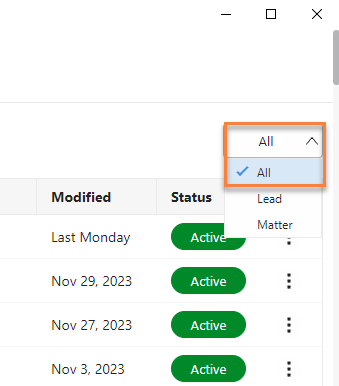 List of Intake Forms – Smokeball Support Hub