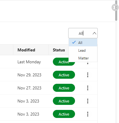List of Intake Forms – Smokeball Support Hub