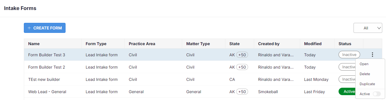 Create a custom intake form – Smokeball Support Hub