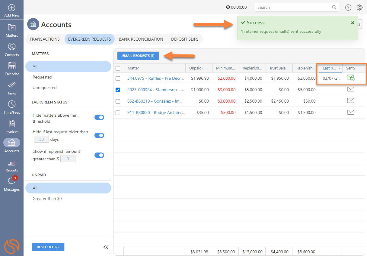 Set up an Evergreen Retainer – Smokeball Support Hub