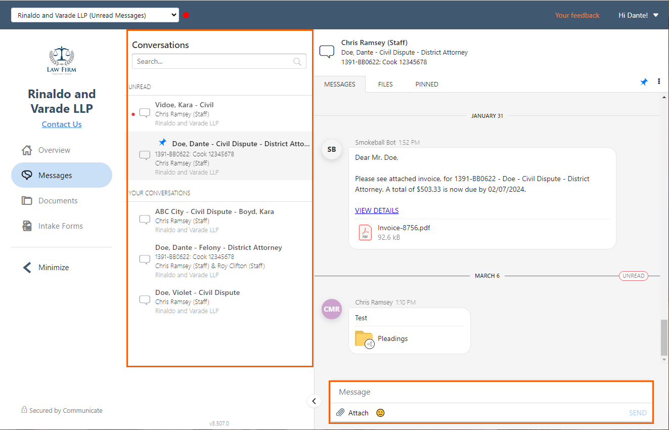 Using the Communicate Client Portal – Smokeball Support Hub