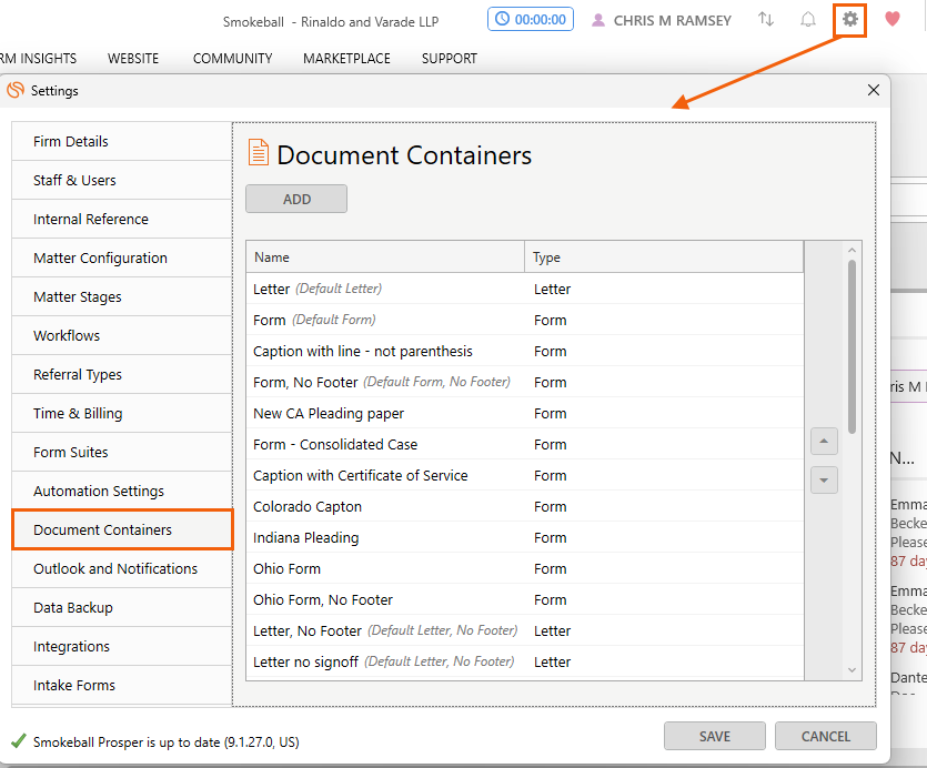 Document Containers – Smokeball Support Hub