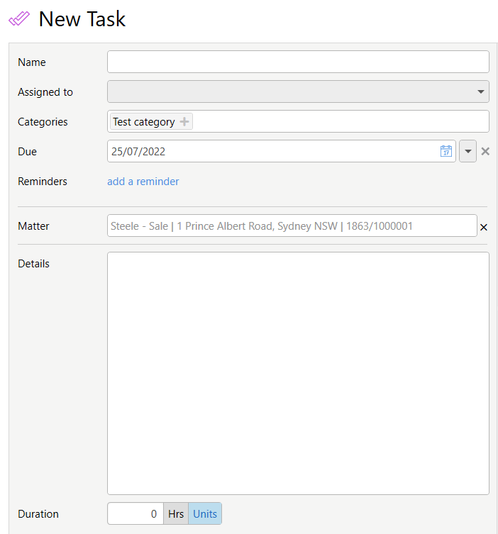 Create tasks – Smokeball Support Hub