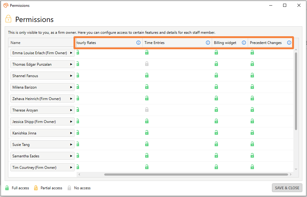 Managing staff and user permissions – Smokeball Support Hub