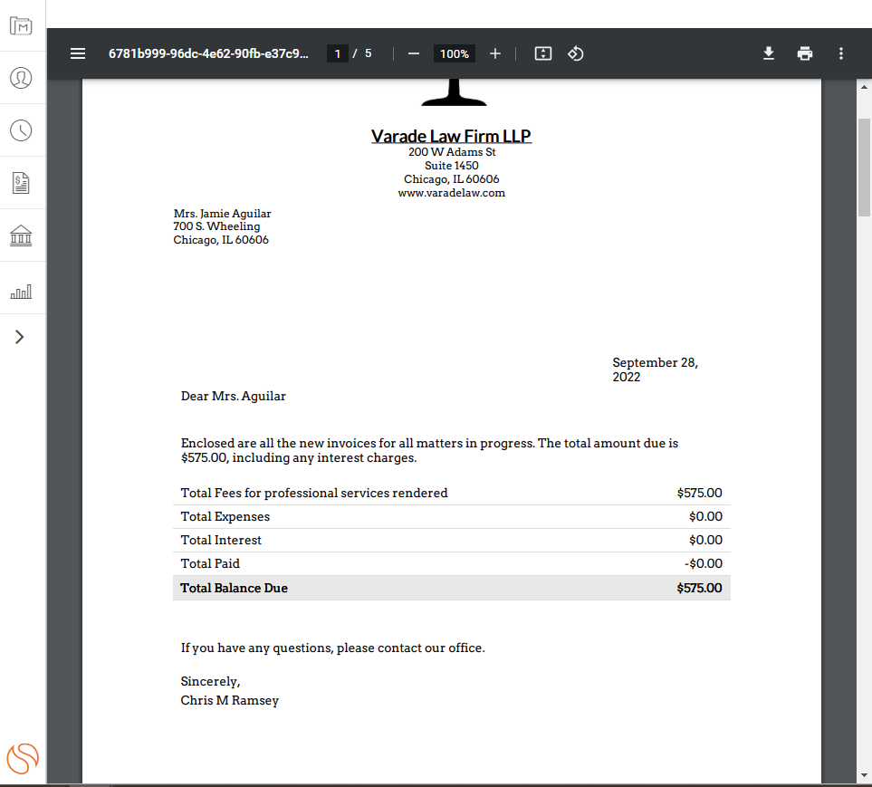 Combine Multiple Invoices with a Cover Letter – Smokeball Support Hub